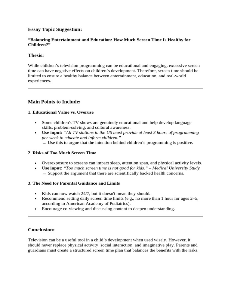 TV Essay | PDF | Behavioural Sciences | Psychology
