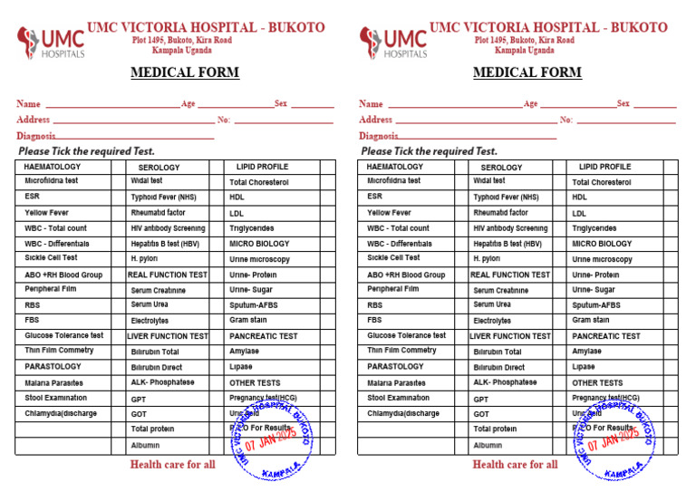 Medical Form UMC | PDF