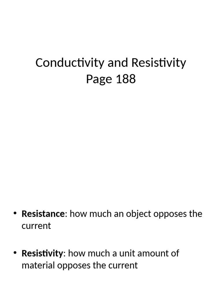 Conductivity and Resistivity | PDF