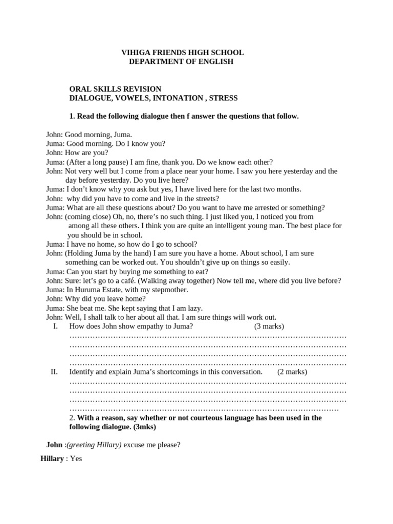 English Oral Skills Revision Guide | PDF | Phonology | Human Voice