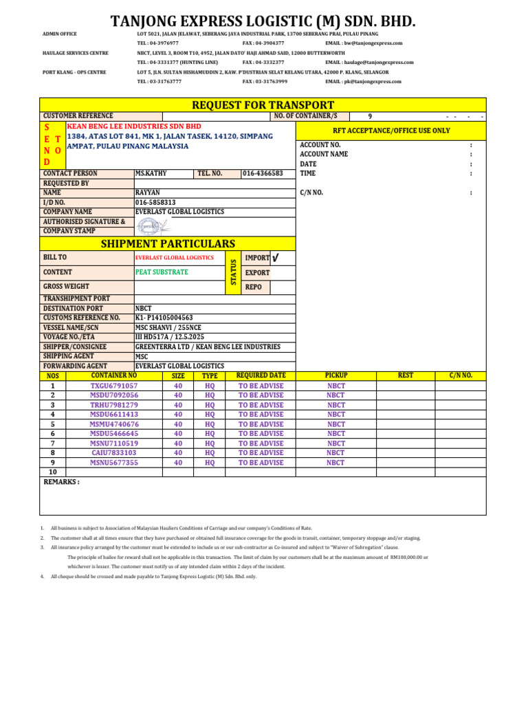 KBL Import - Meduly186743 - 9x40' | PDF | Private Law | Insurance
