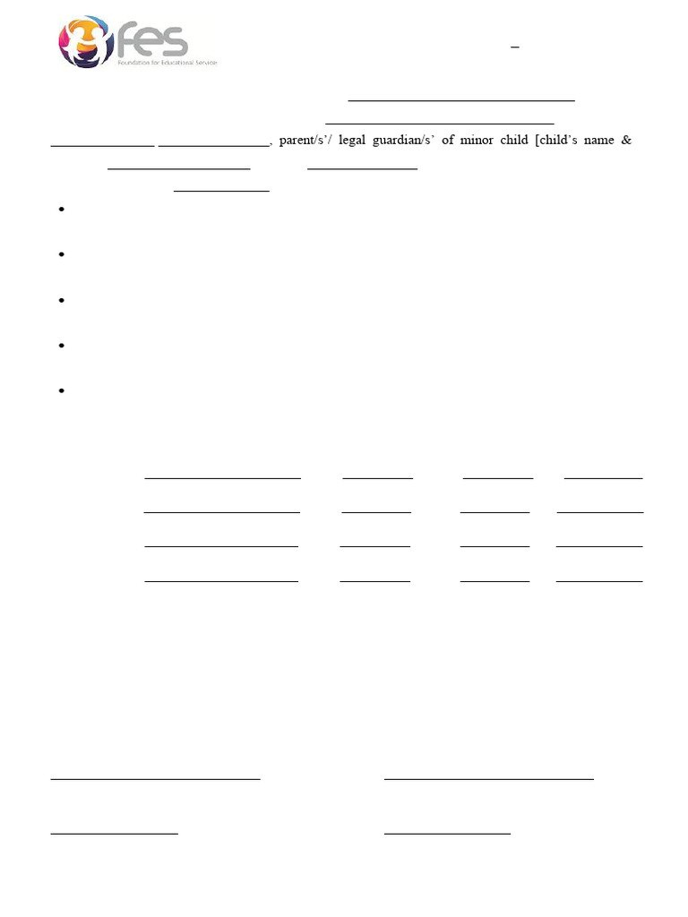 FES Authorized Pick-Up Form 2025 | PDF