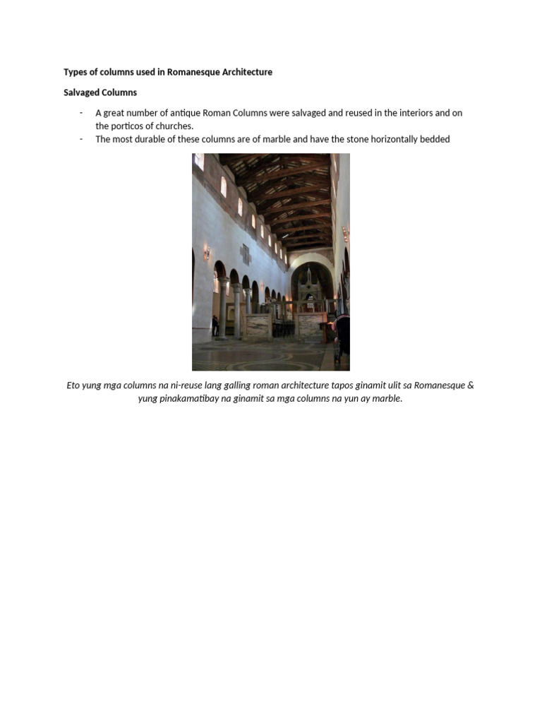 Types of Columns Used in Romanesque Architecture | PDF | Column ...