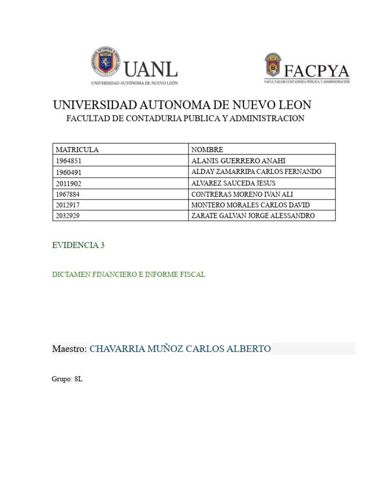 Ev3 Dictamen Eq3 1 | PDF | Préstamos | Impuesto sobre la renta