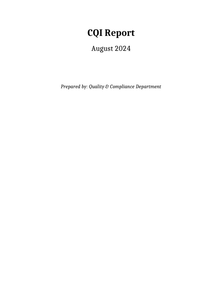 Combined CQI Report Title Pages Aug2024 To Mar2025 | PDF