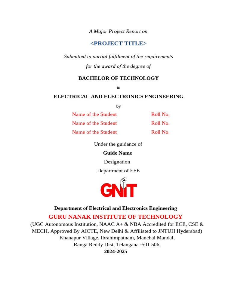 Front - Pages Major Project | PDF | Engineering | Knowledge
