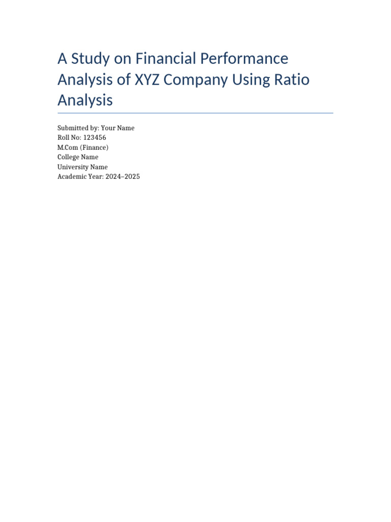 MCom Finance Project Template | PDF