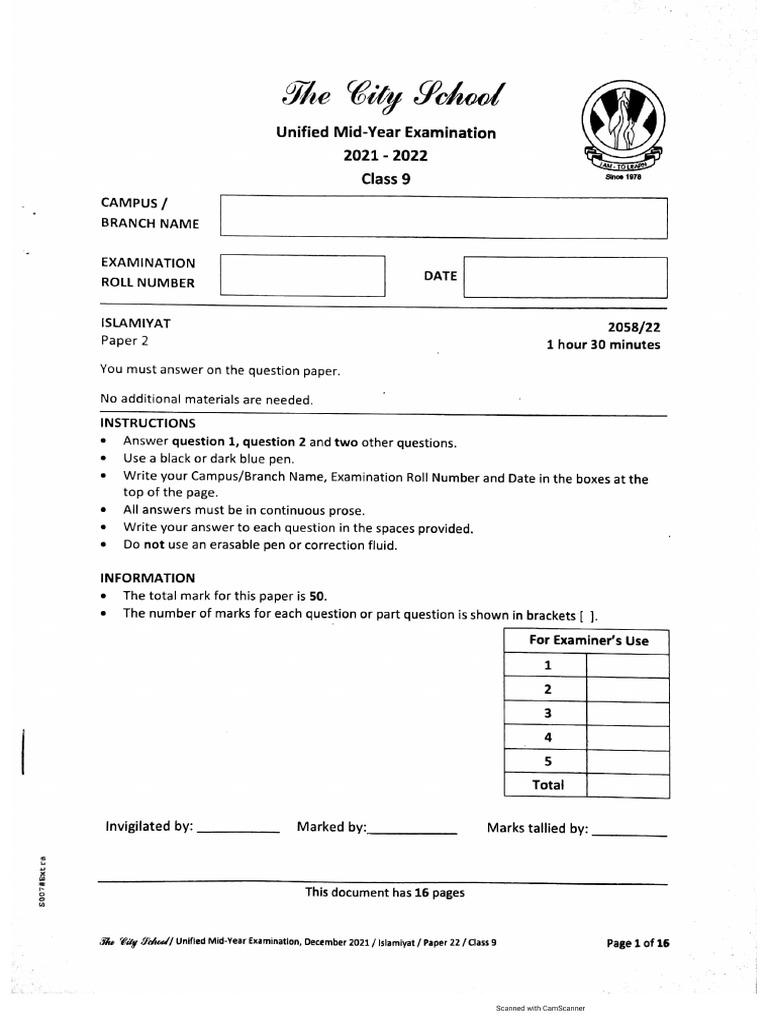 Class 9 Isl p2 Mye 2021 | PDF
