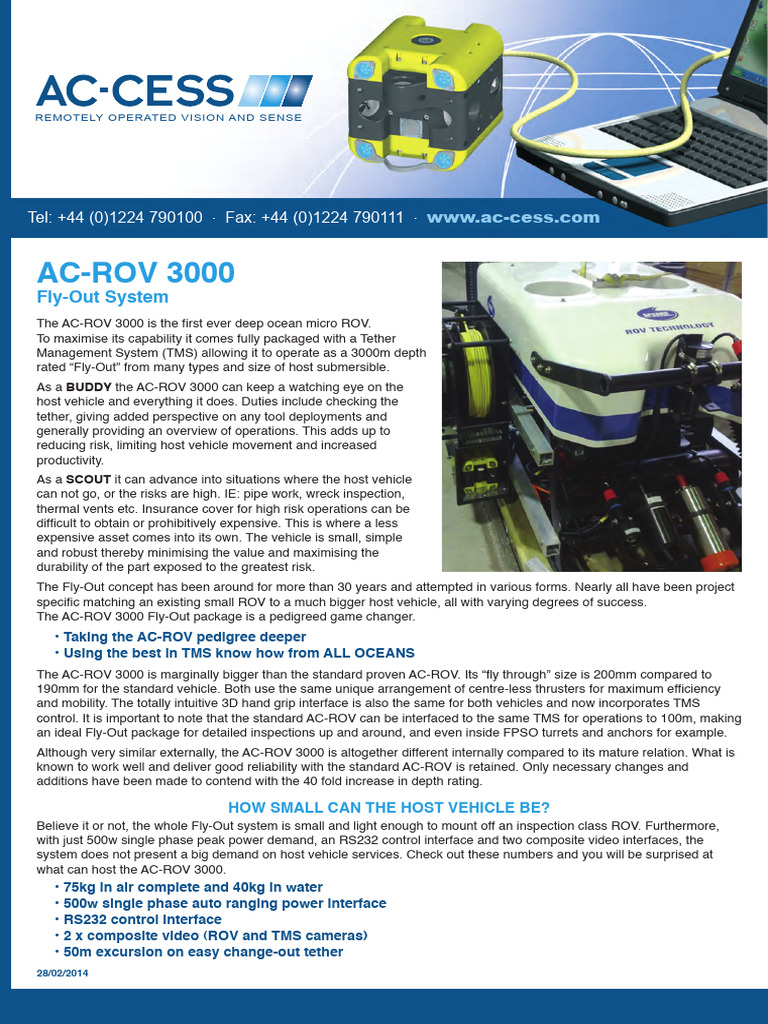 AC ROV 3000 Datasheet 2010 | PDF | Equipment | Manufactured Goods