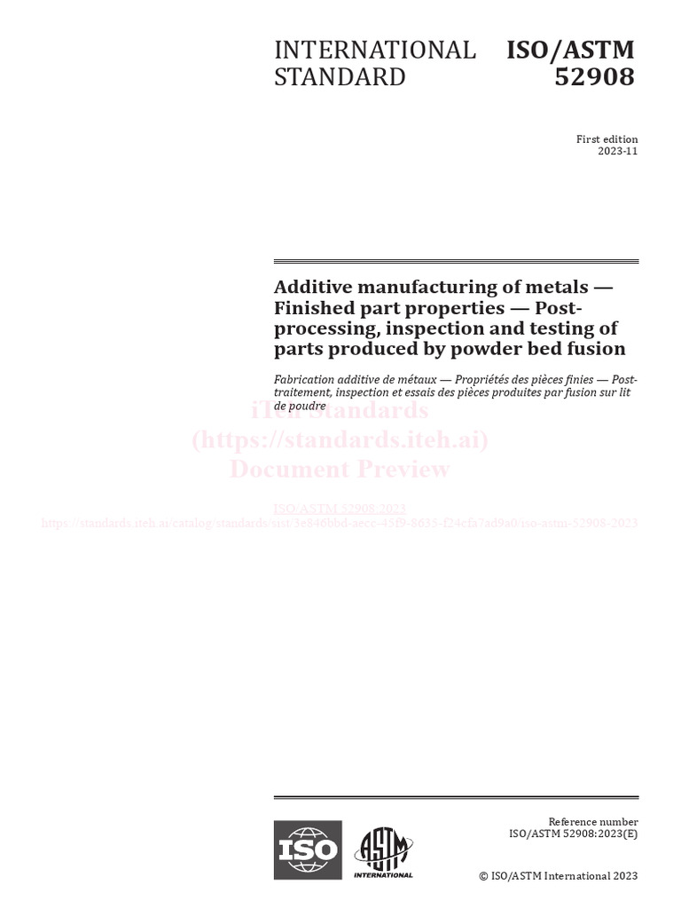 ISO-ASTM-52908-2023 Additive Manufacturing of Metals | PDF ...