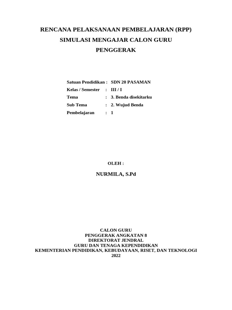 Contoh RPP | PDF