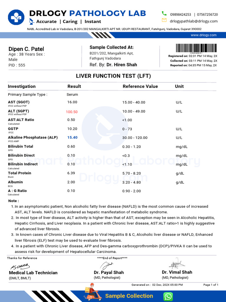 LIVER PROFILE Test Report Drlogy Lab Report | PDF | Medicine | Abdomen