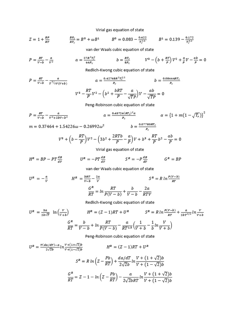 CHE201_equations | PDF | Mathematical Physics | Mathematical Objects