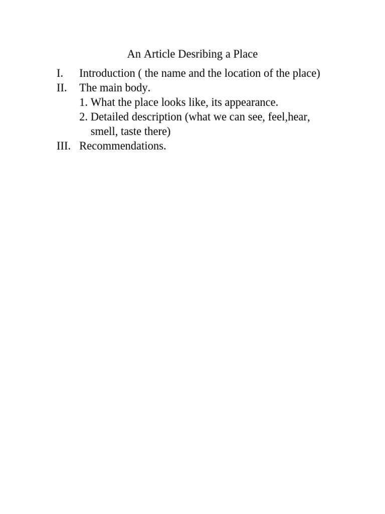 An Article Desribing A Place | PDF