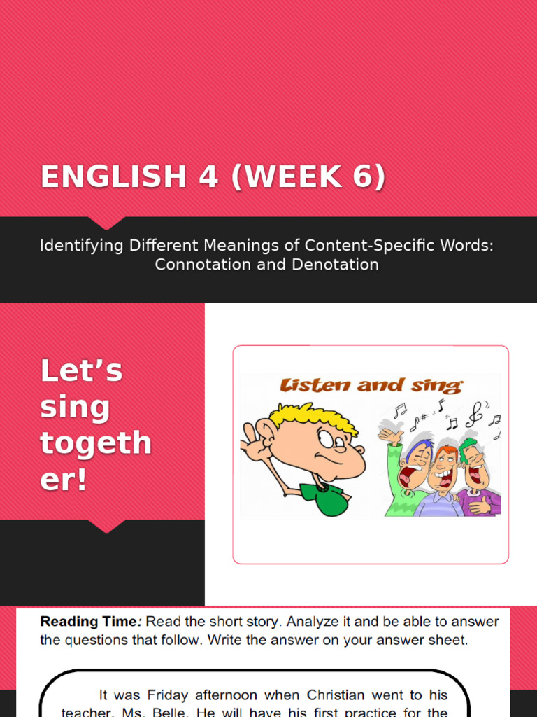 English Week 5 Connotation and Denotation | PDF