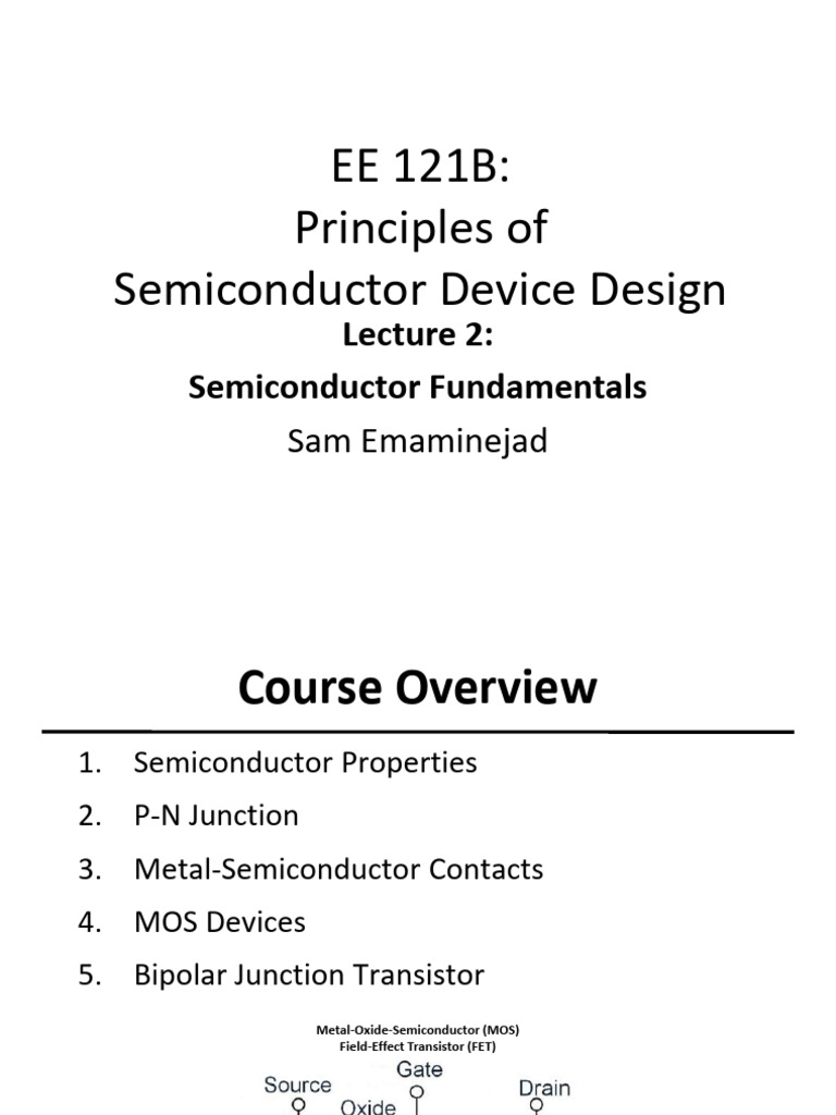 Lecture 2 | PDF | Doping (Semiconductor) | Semiconductors