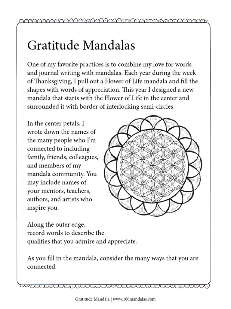 Create Your Gratitude Mandala | PDF | Mandala