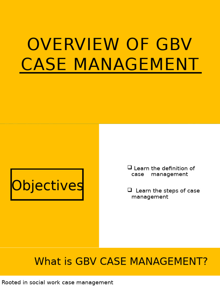Overview of GBV Case Management | PDF