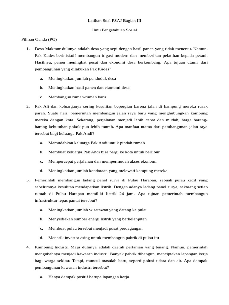 Latihan Soal PSAJ Bagian 3 | PDF