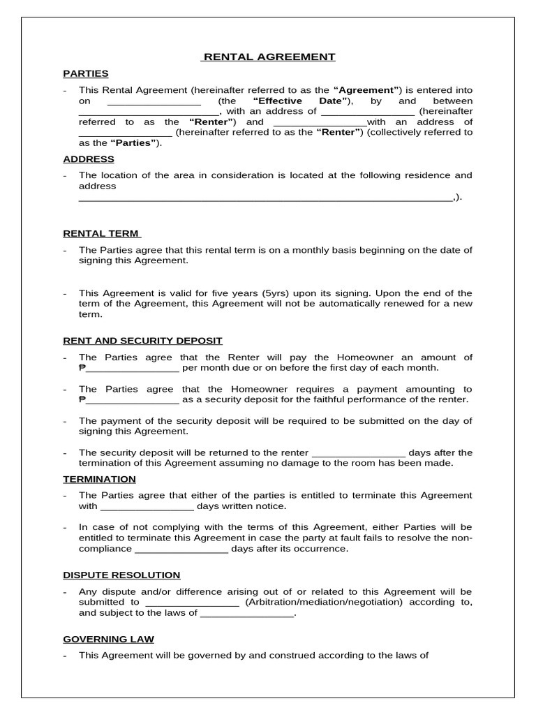 Basic Rental Agreement Template Signaturely | PDF | Renting | Business Law