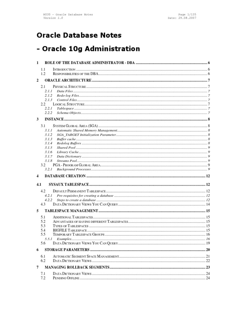 R030 Oradb | PDF | Oracle Database | Cache (Computing)