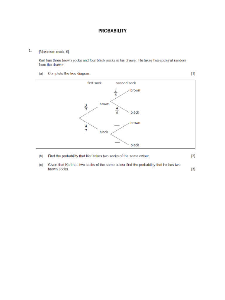 Probability Past Paper | PDF