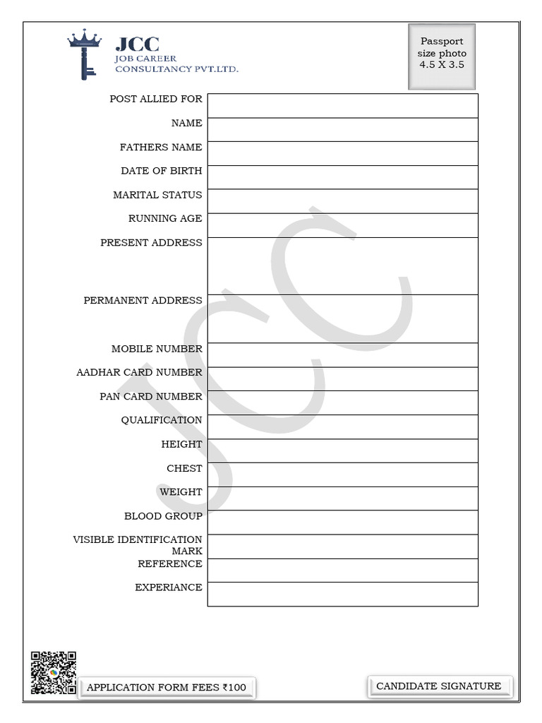 Bio Data Form Format (2) | PDF
