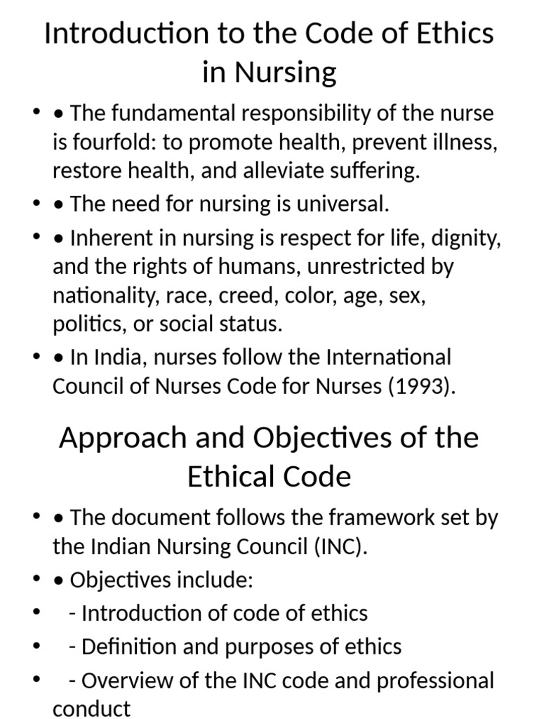 Nursing Code of Ethics Presentation | PDF