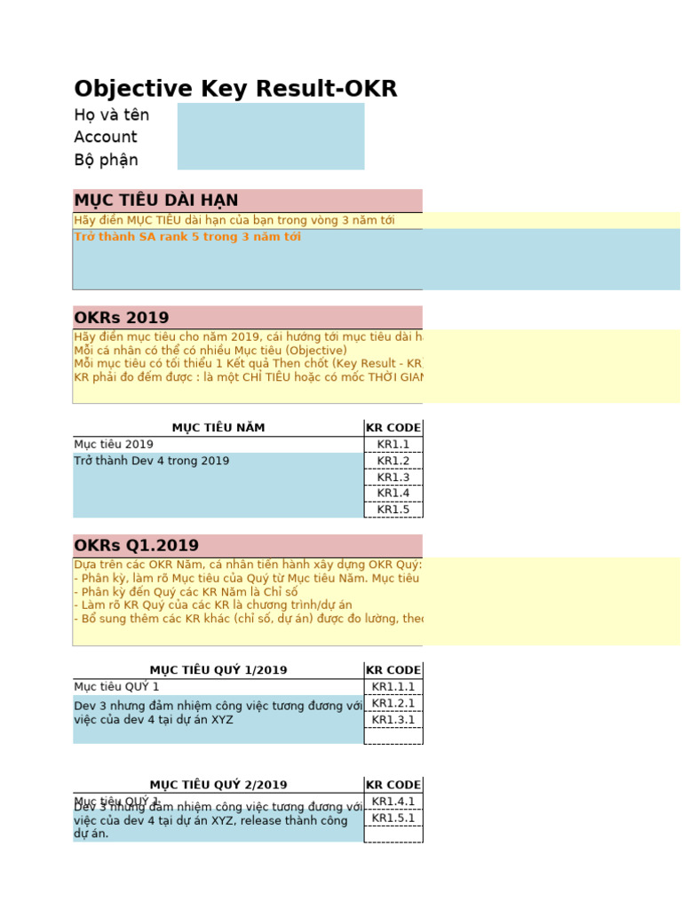 OKR Example | PDF