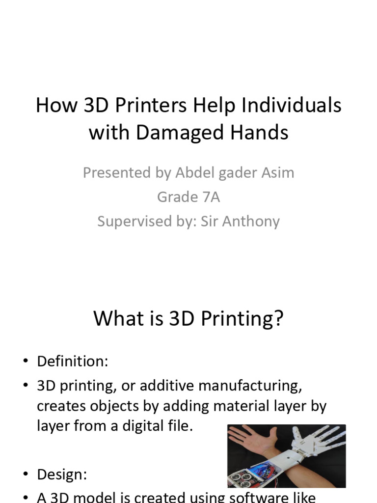 3D Printers Abdelgader Asim Presentation | PDF