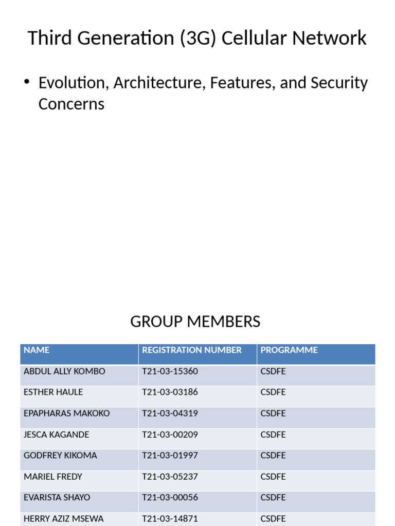 3G Cellular Network Presentation | PDF | Cellular Network | 3 G