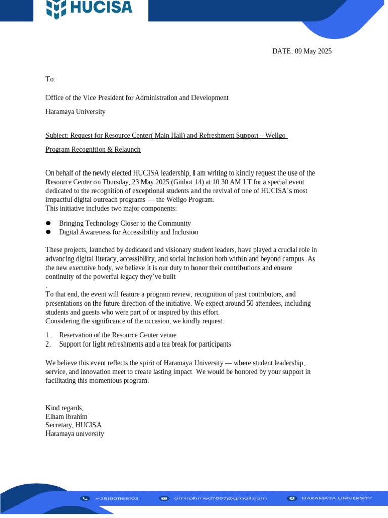 EditedHUCISA LETTER HEAD | PDF
