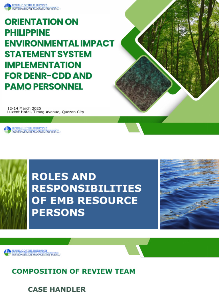 EMB Resource Persons Roles & EIA Review | PDF | Environmental Impact ...
