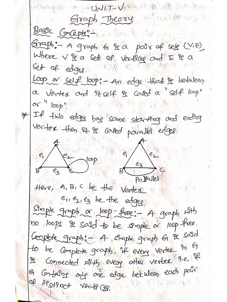 Unit-V (Graph Theory) | PDF
