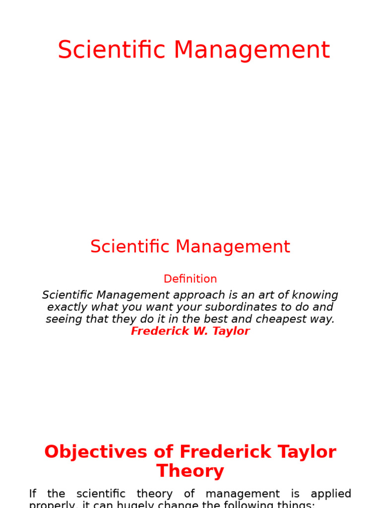 Scientific Management | PDF | Psychology | Business Economics