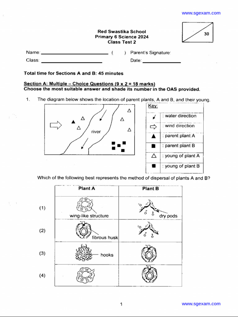 2024 P6 Science Class - Test - 2 Red - Swastika1745692159 | PDF