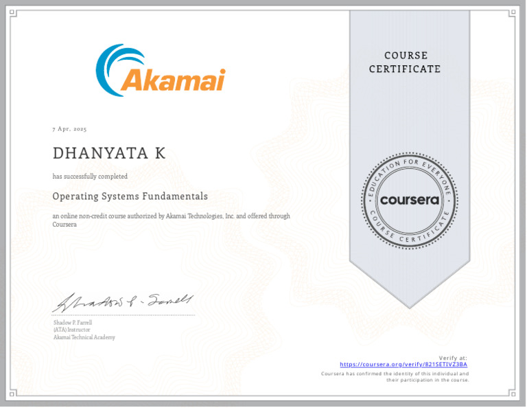 Operating Systems Course Completion | PDF