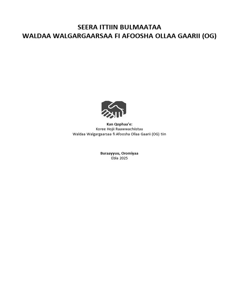 Seera Ittin Bulmaataa Afoosha Ollaa Gaarii OG | PDF