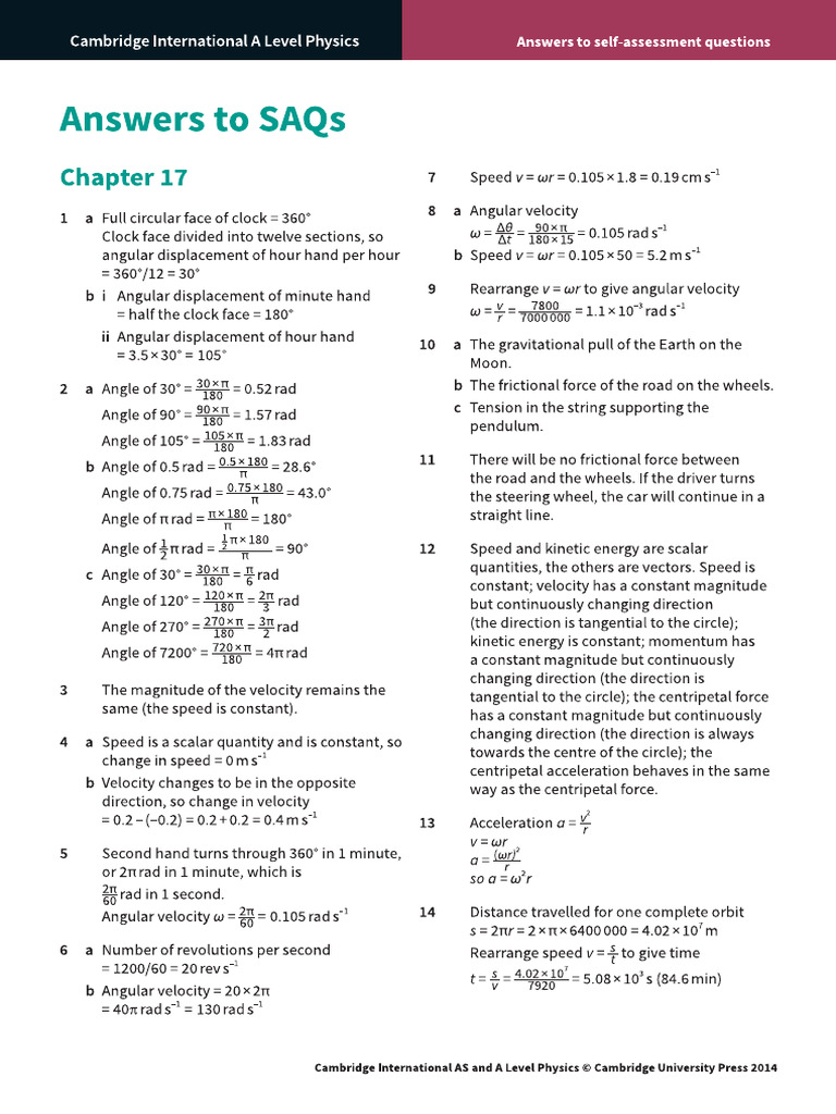 Chapter 17 Key Answer Cambridge A Level Pdf