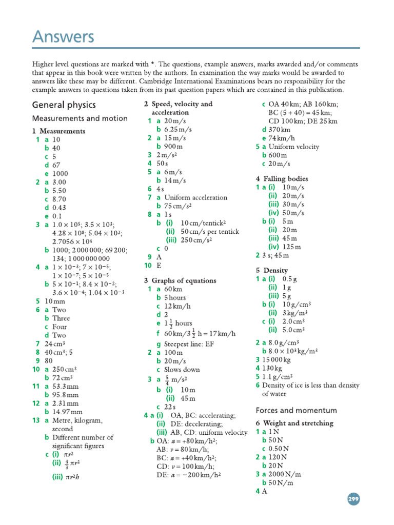 Chapter IGCSC Key Answer Cambridge A Level | PDF
