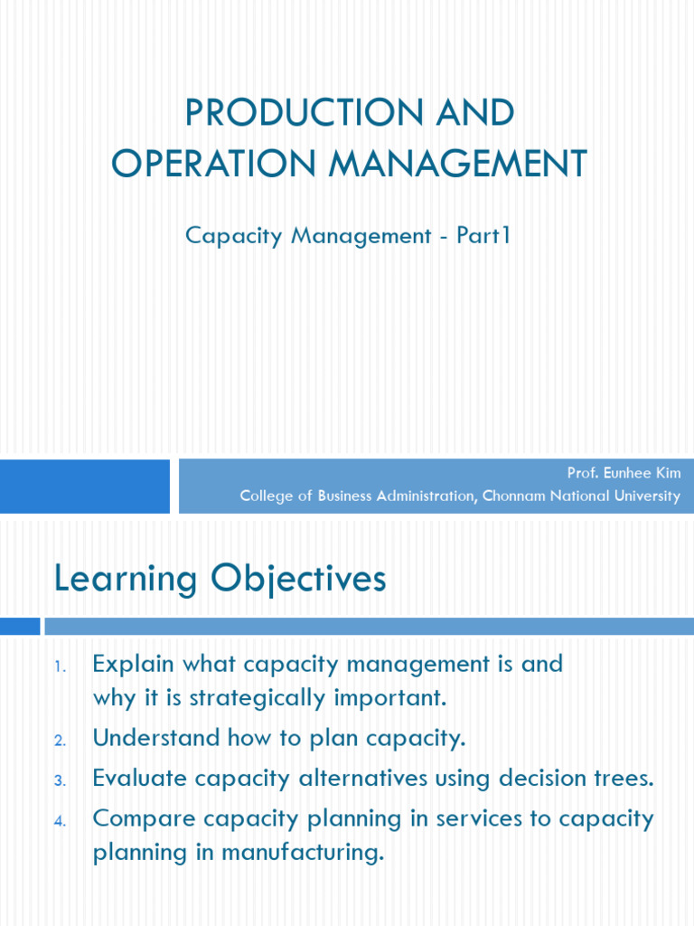 lecture note Capacity management | PDF | Economies Of Scale | Economies