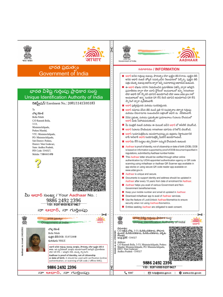 Aadhaar | PDF