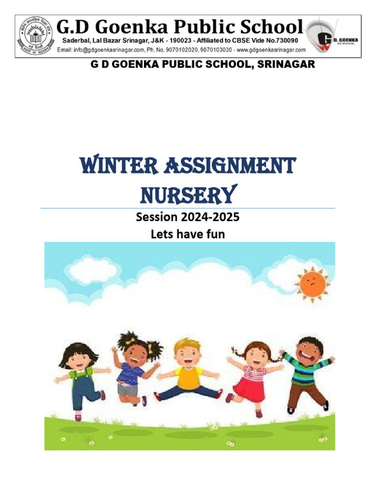 Winter Assignment Nursery To LKG | PDF