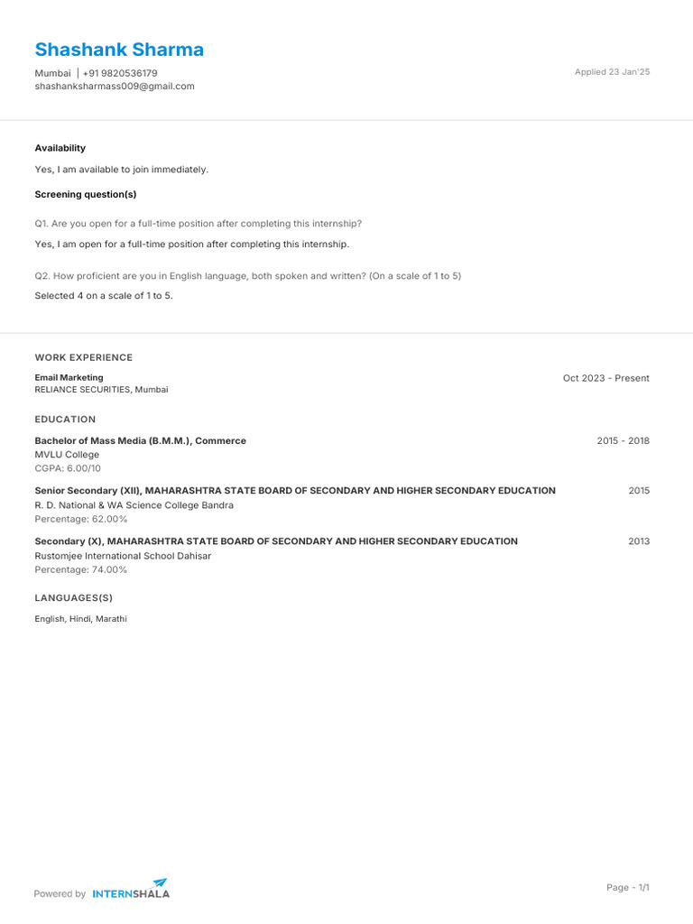 Shashank - Search Engine Optimization (SEO) | PDF