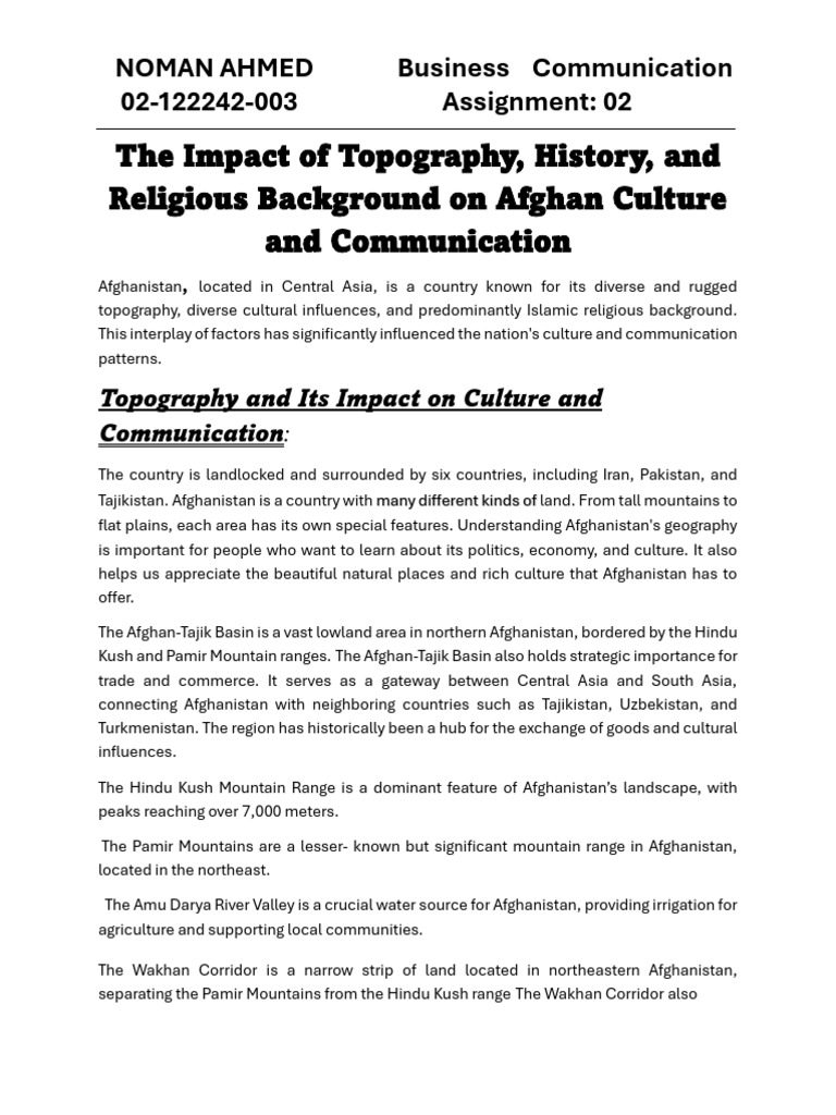 Assignment 2 Communication | PDF | Afghanistan | Taliban