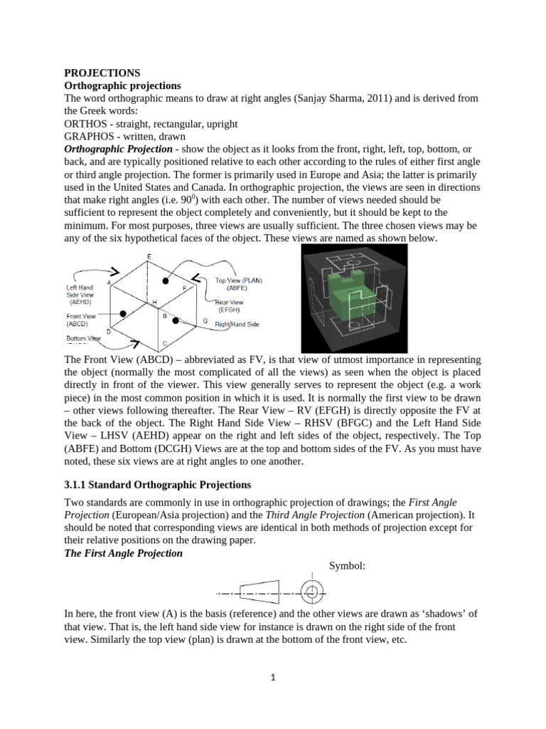 4 - Orthographic Projections | PDF | Mathematical Concepts | Euclidean Geometry