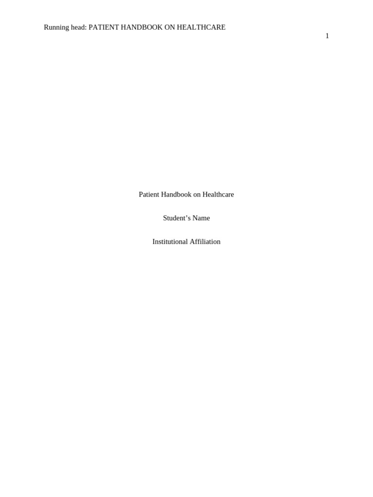 Patient Handbook On Healthcare - Revised | PDF | Health Care | Medicare ...