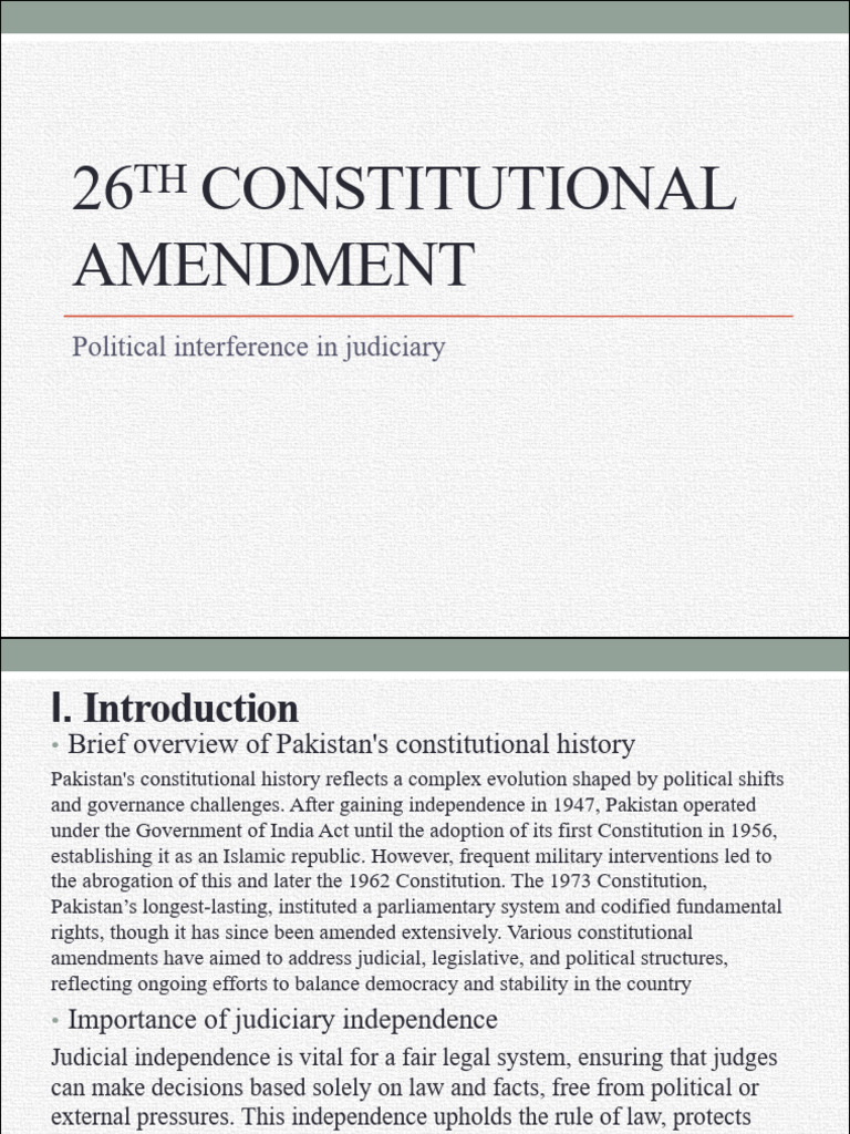 26th Amendment Brief Explanation | PDF | Pakistan | Constitution