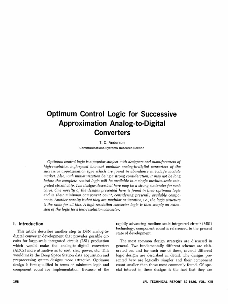 Optimum Control Logic For Successive Approximation Analog-To-Digital ...