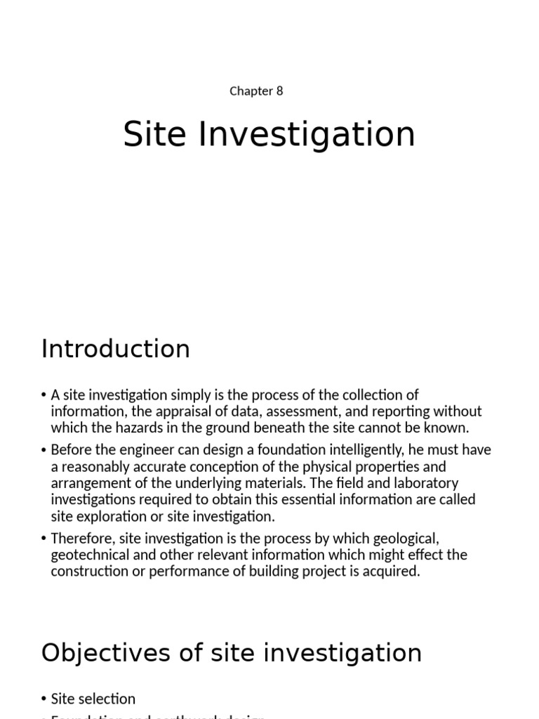CHP 8 Site Investigation | PDF | Fault (Geology) | Rock (Geology)